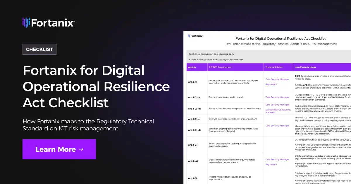 Fortanix for Digital Operational Resilience Act | Fortanix