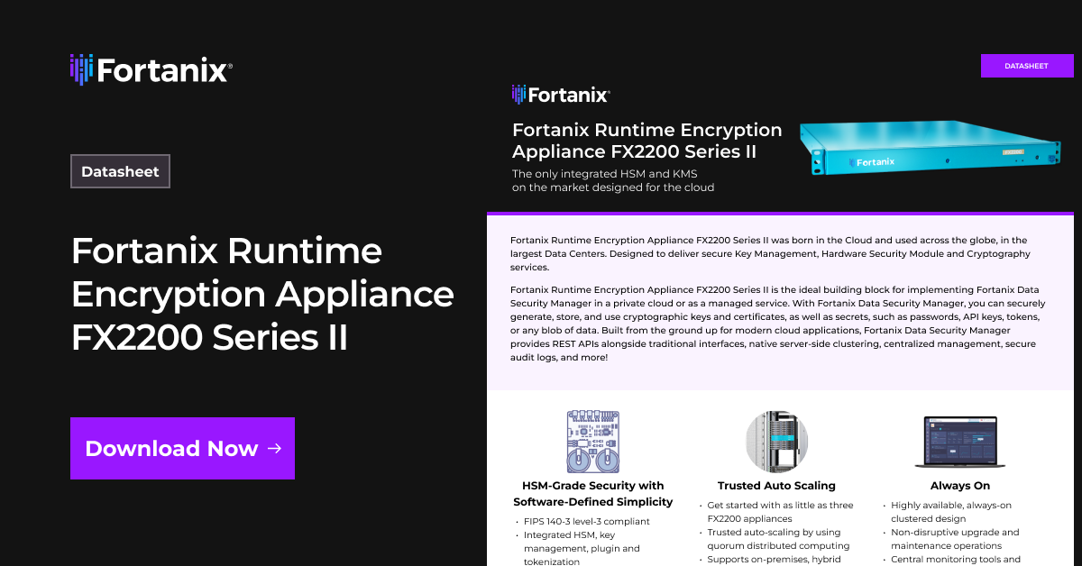 Fortanix Runtime Encryption Appliance FX2200 Series II | Fortanix