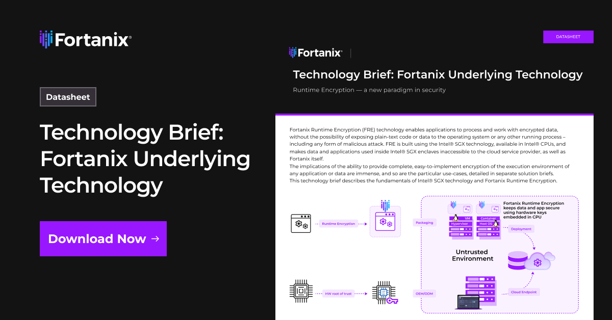 Runtime Encryption™ Platform - TechBrief | Fortanix