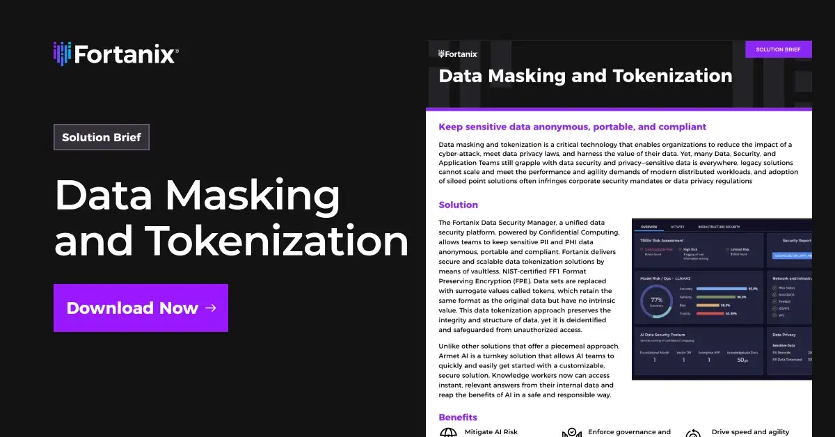 Data Masking and Data Tokenization Solution Brief | Fortanix
