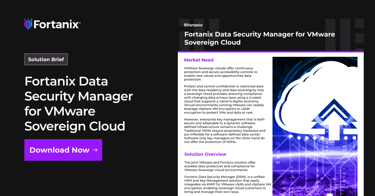 Fortanix Data Security Manager for VMware Sovereign Cloud | Fortanix