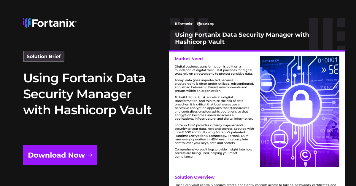 Using Fortanix Data Security Manager with Hashicorp Vault | Fortanix