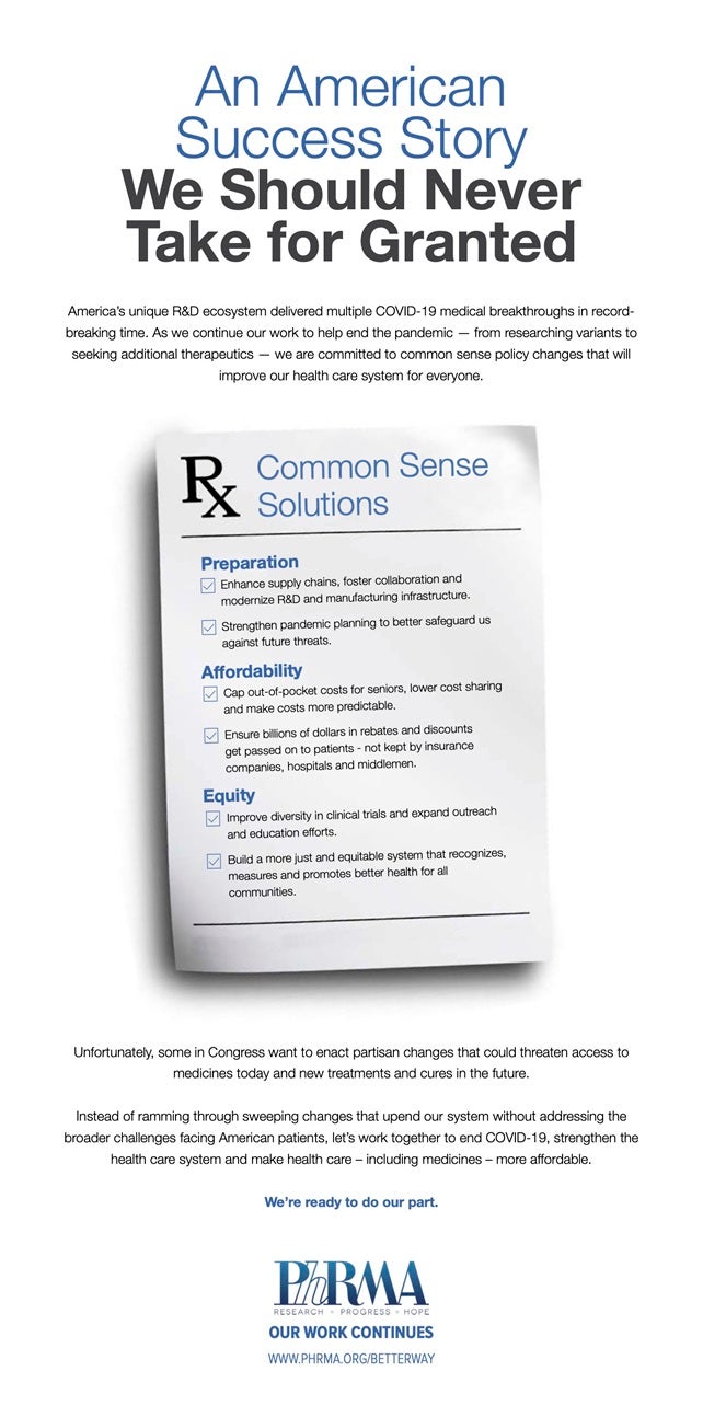 Building a Better Health Care System Print Ad | PhRMA