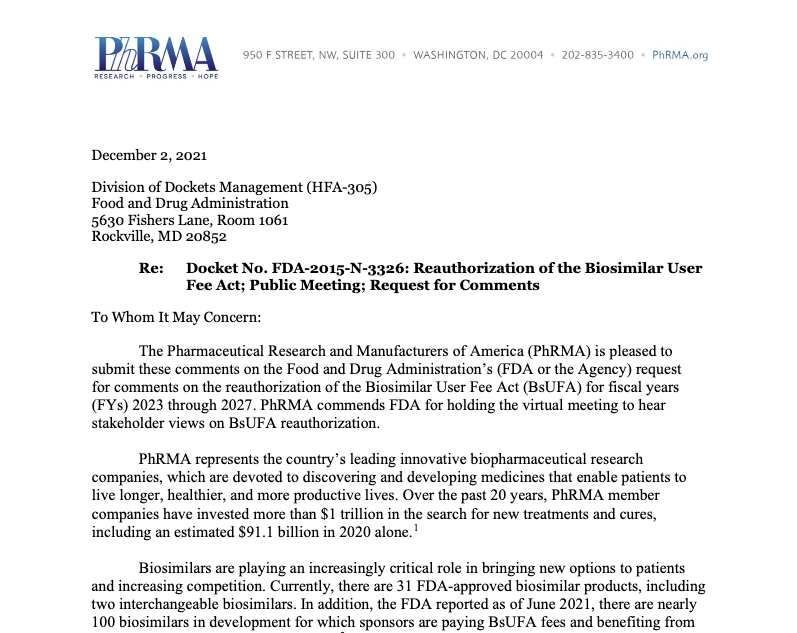BsUFA III PhRMA Priorities | PhRMA