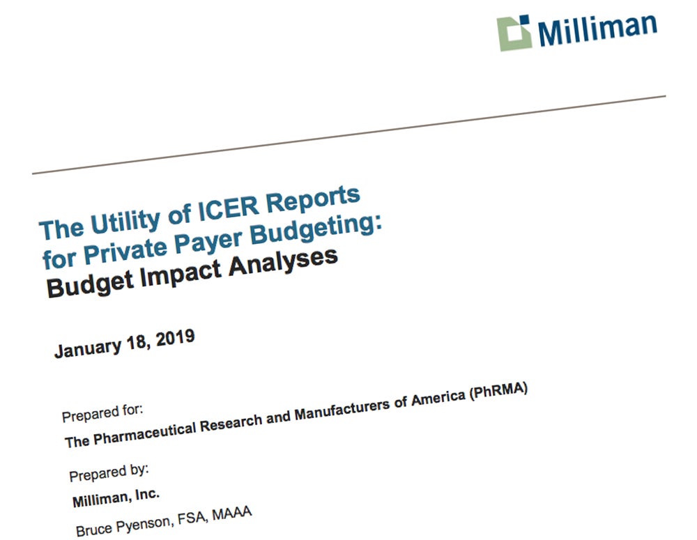 Milliman Study on Limitations in Using ICER’s “Potential Budget Impact ...